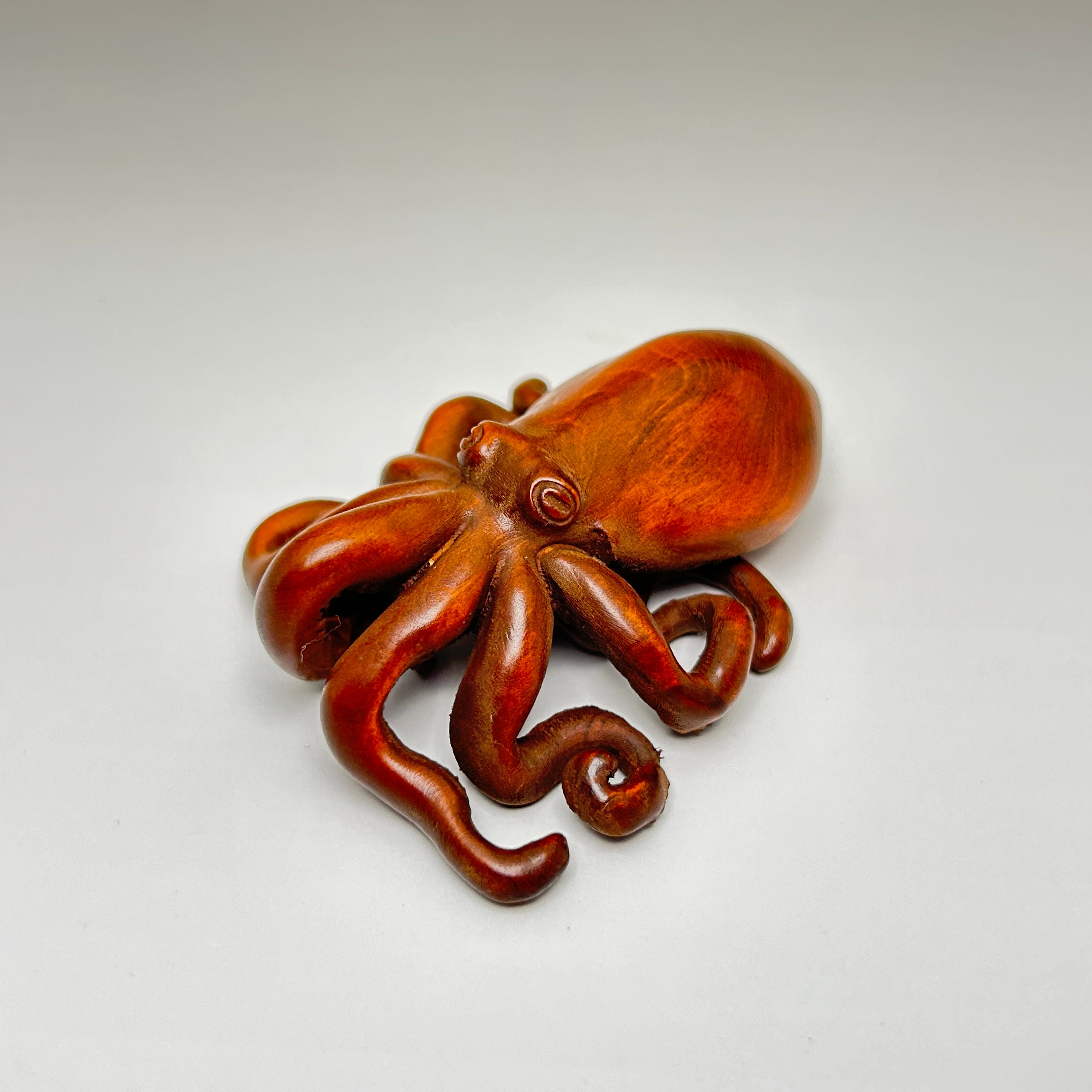 Boxwood Carved 8 Claw Octopus Sculpture Decor Collectible Netsuke - Etsy