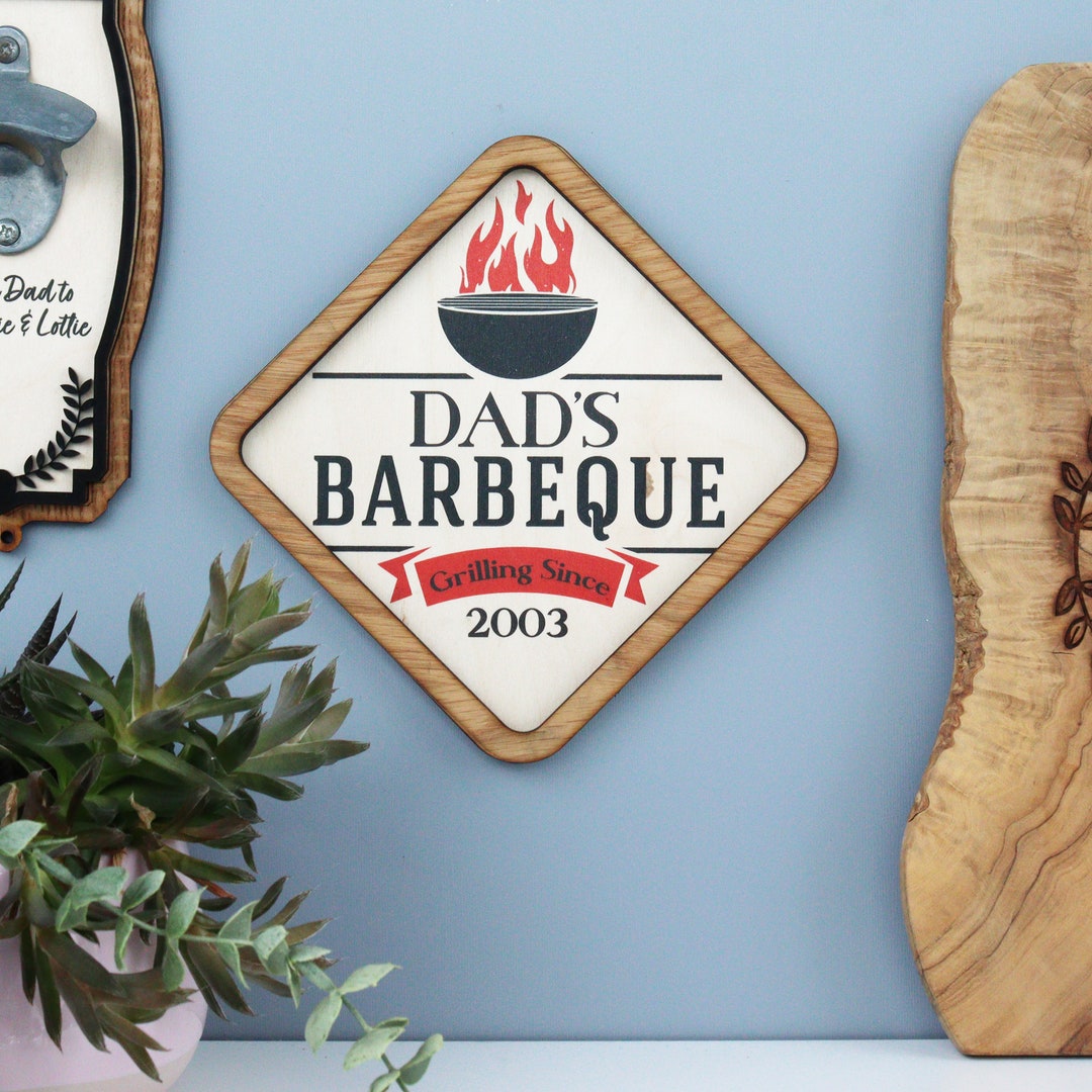 Personalised BBQ Sign Plaque | Father's Day Gift | Gift for Dad ...