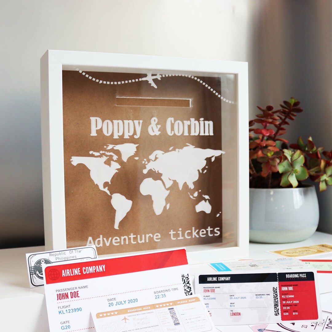 Personalised Travel Ticket Collection Box Adventure Tickets Memory Box ...