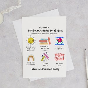 Personalised First Day of School Card | Icon Style Personalised Back to ...