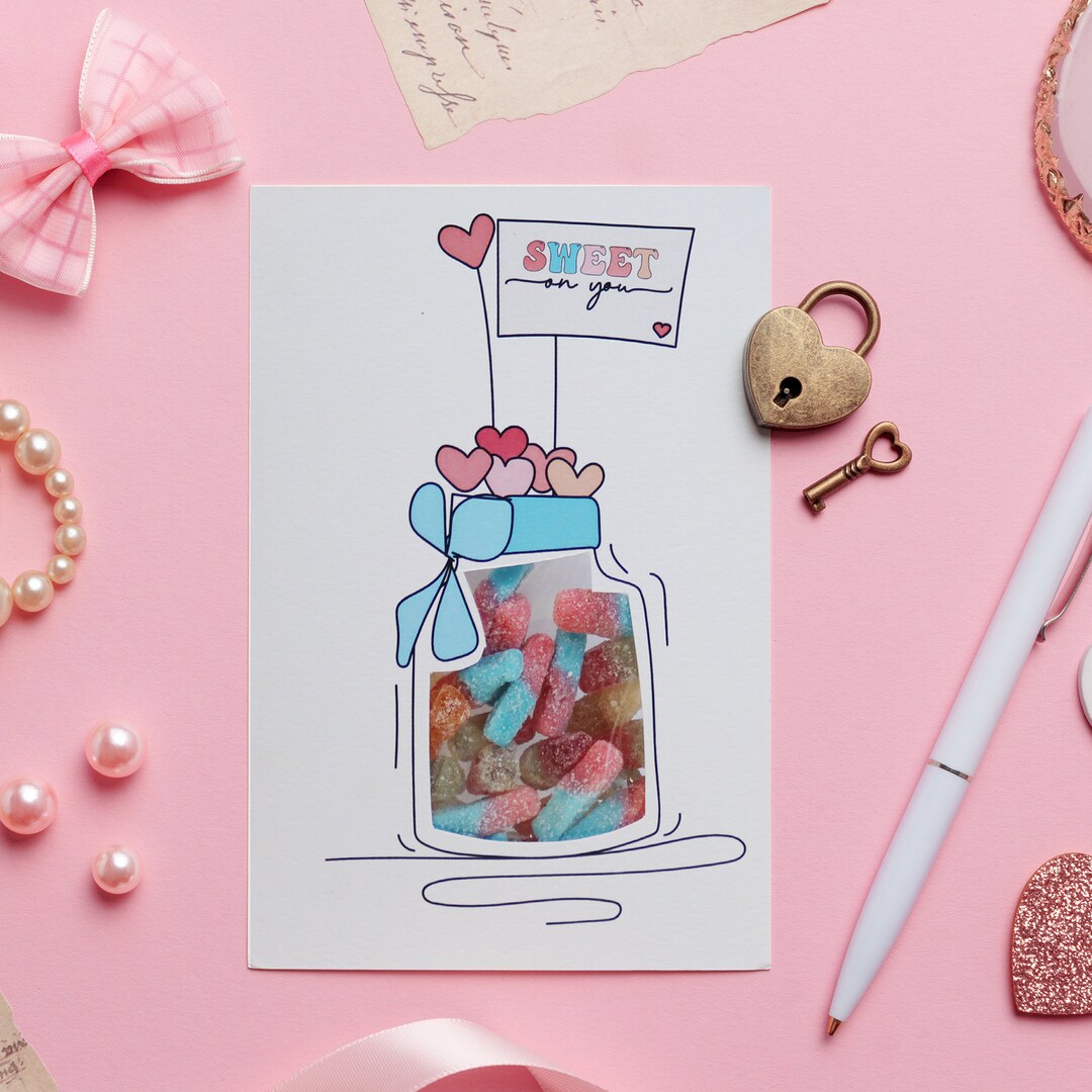 Sweet on You Valentine's Card With Sweets | Valentine's Card With ...