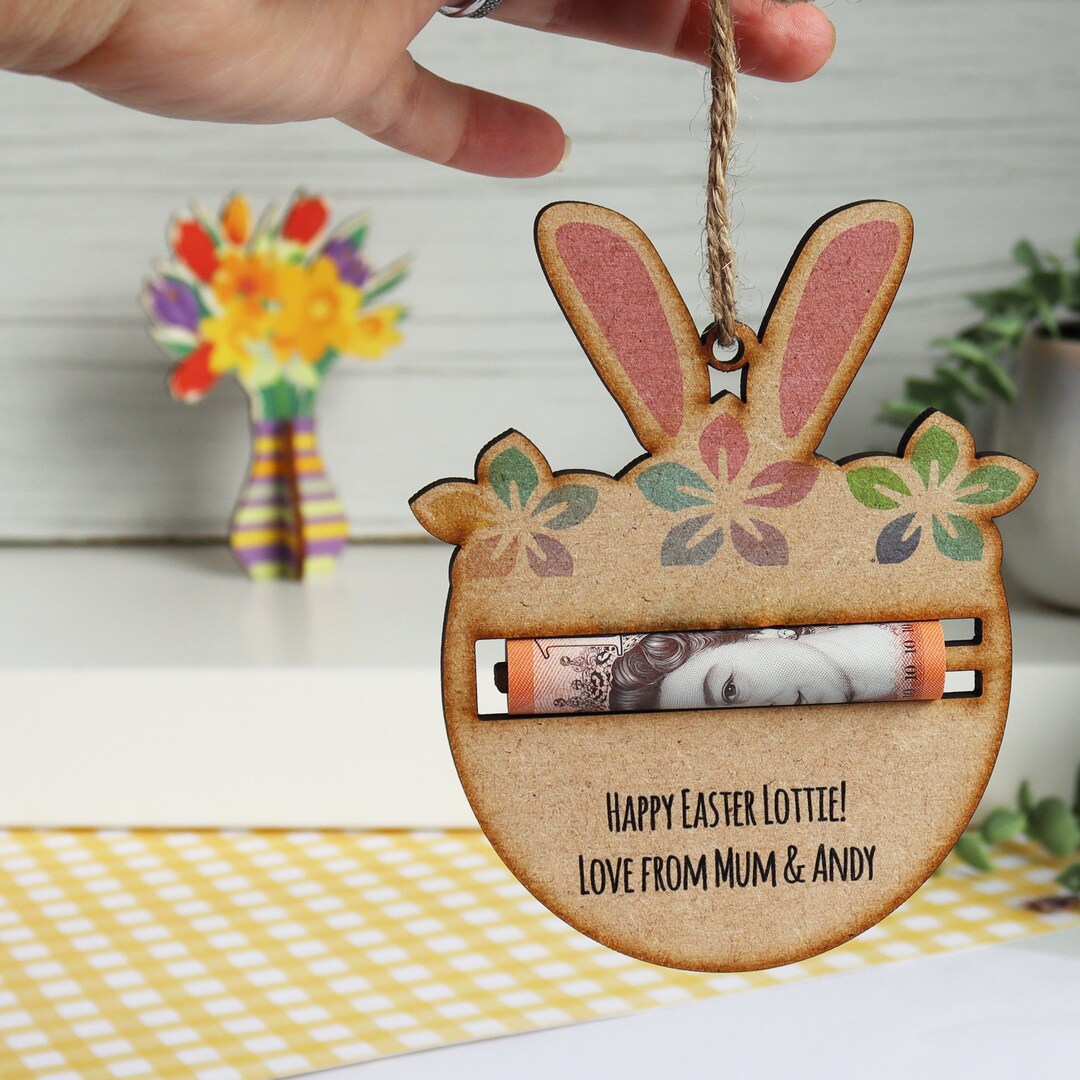 Personalised Easter Bunny Money Holder | Custom Easter Bunny Cash ...