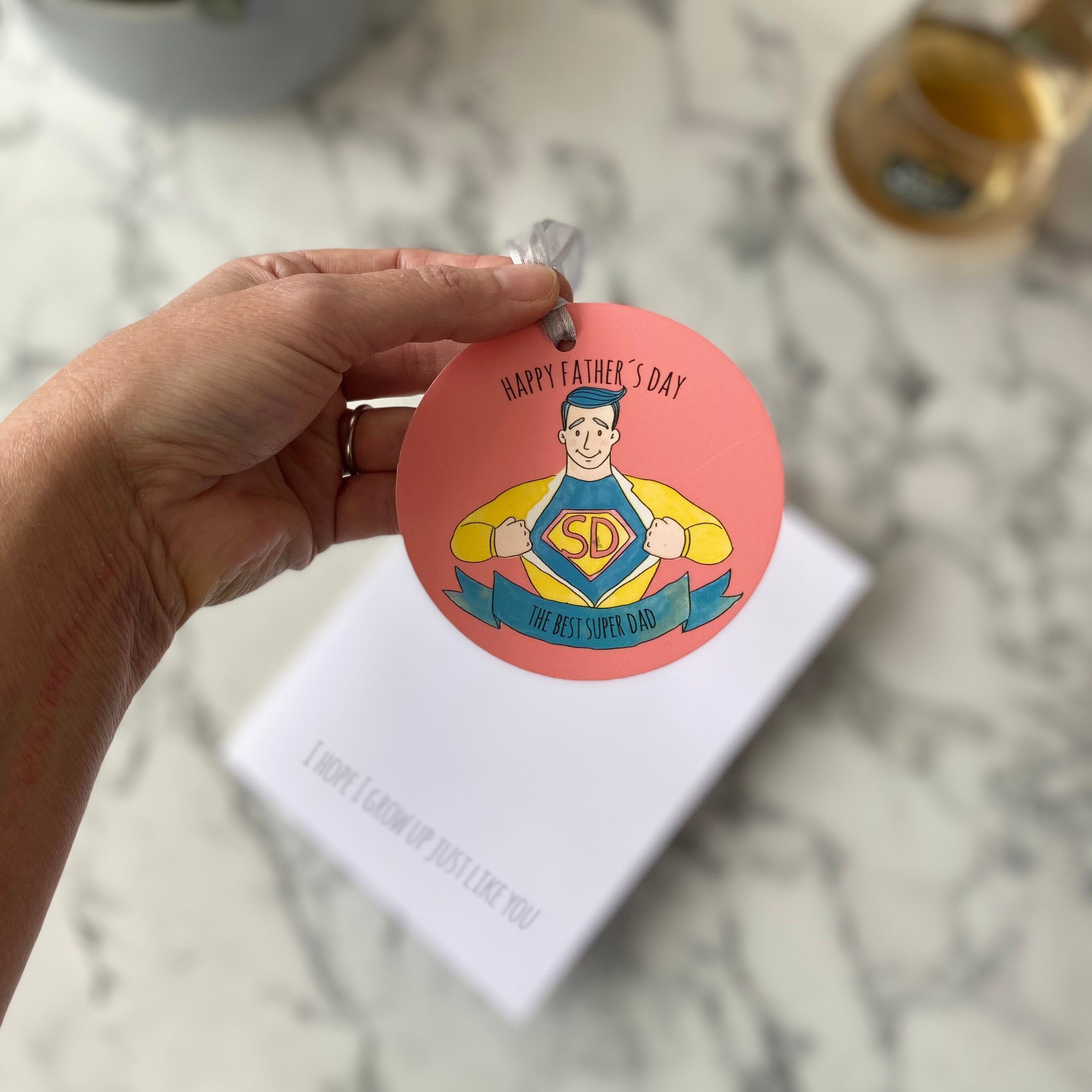 Personalised Father's Day Super Hero Card With Medal - Etsy
