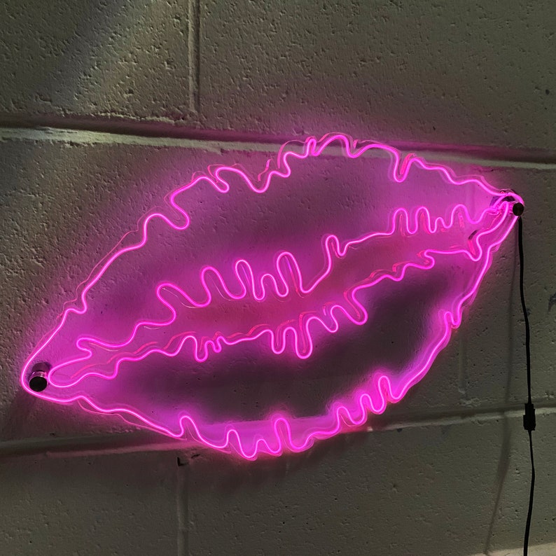 Lips Neon Sign Valentine's Neon Sign Neon Sign Lips | Etsy