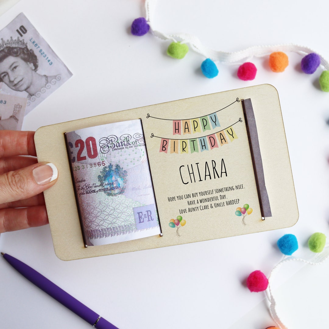 Personalised Birthday Money Gift Holder | Money Holder With Printed ...