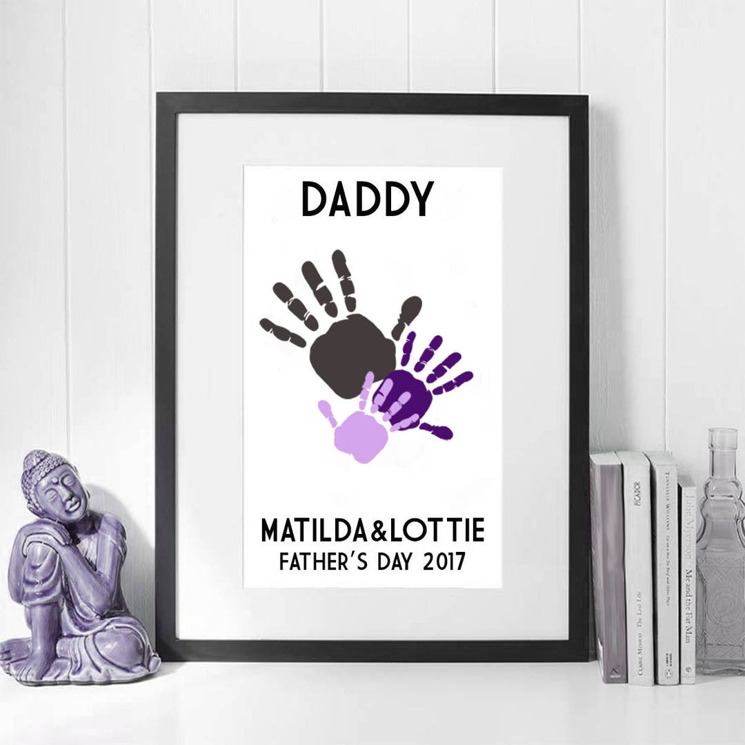 Child Hand Print-personalised Hand Print-father's Day Gift-fathers Day ...