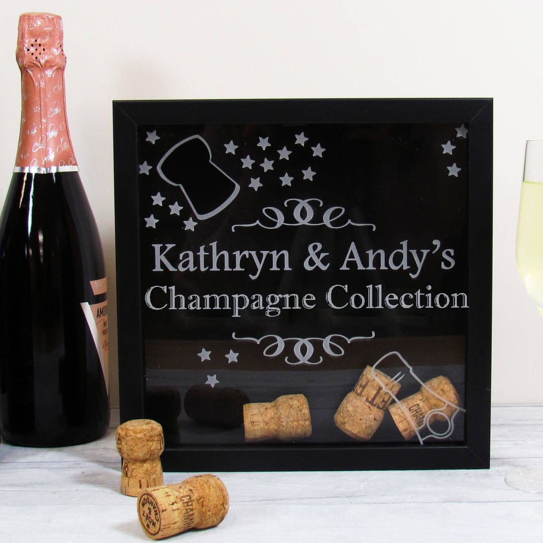 Personalised Champagne Cork Collection Box | Champagne Corks Display ...