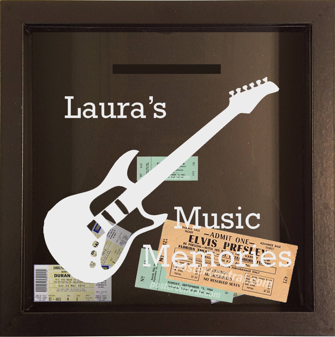 Gig Ticket Collection Box Guitar Gig Tickets Display Box | Etsy UK