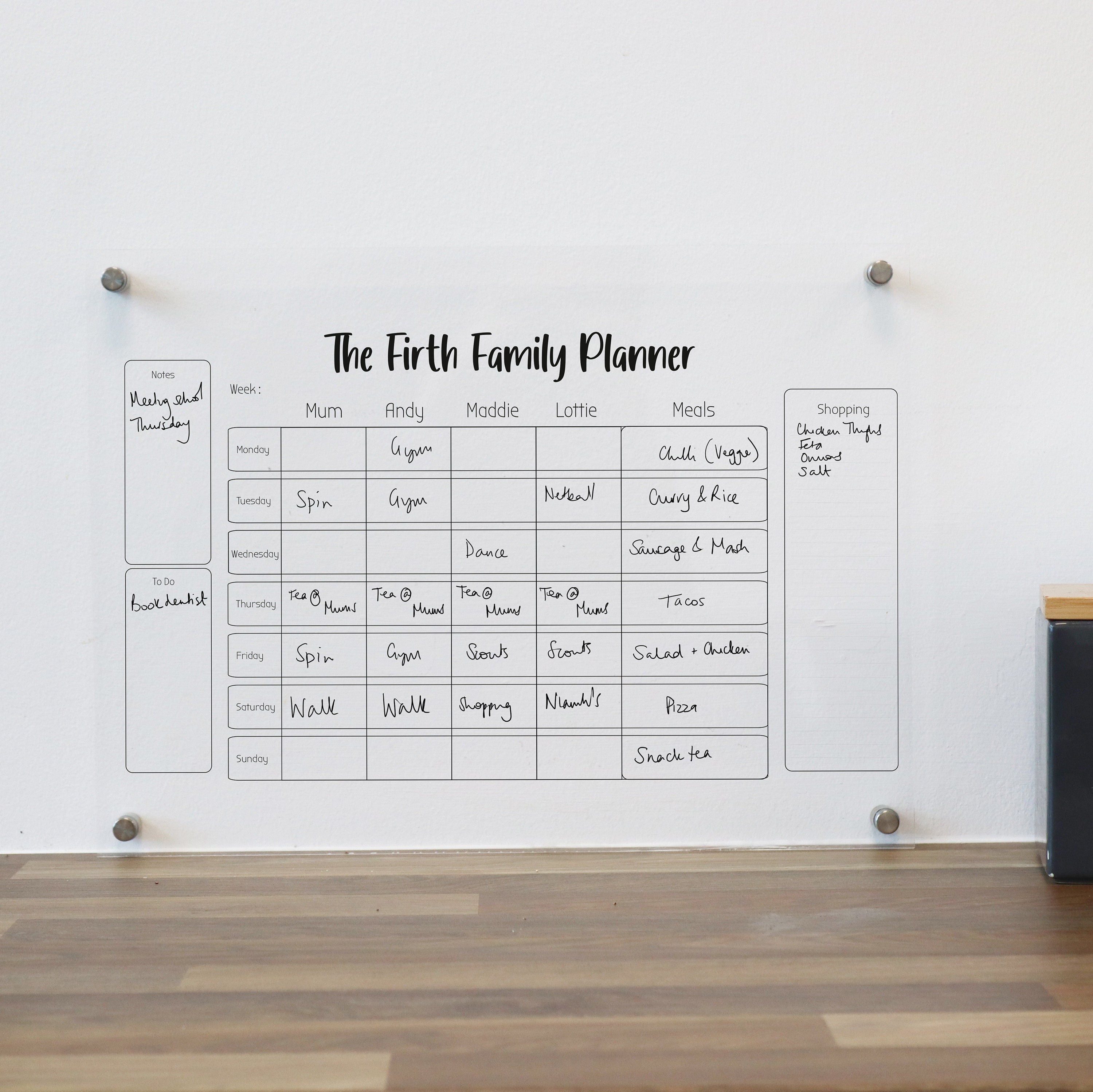 Family Wall Planner | Personalised Family Organiser Board | Simple ...