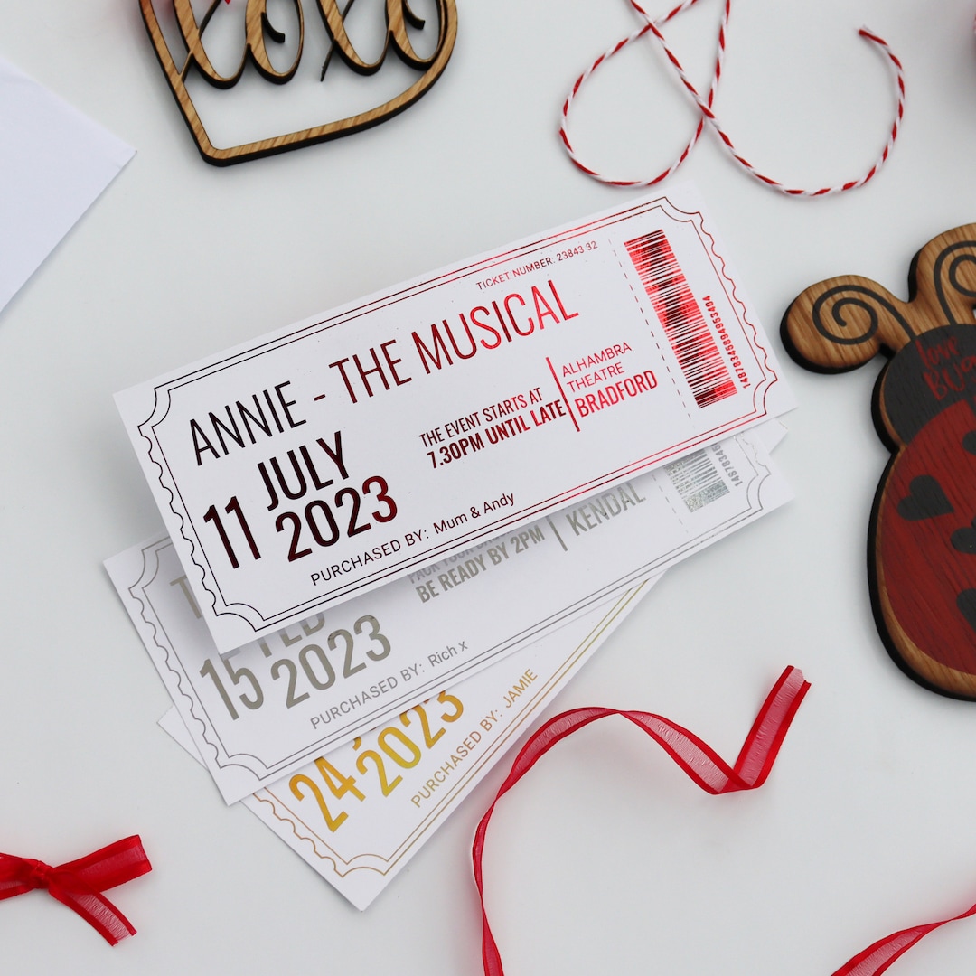 Personalised Golden Ticket | Foil Ticket Gift Voucher | Personalised ...