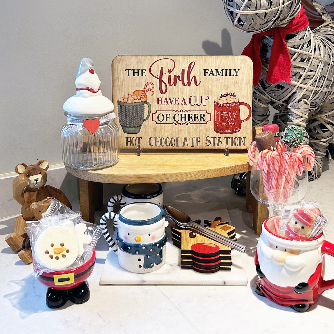 Hot Chocolate Station Sign Personalised | Festive Hot Chocolate Bar ...