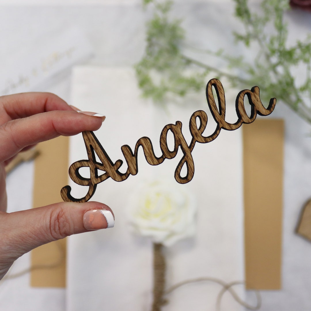 Personalised Wooden Name Table Place Settings | Wedding Plate Names ...