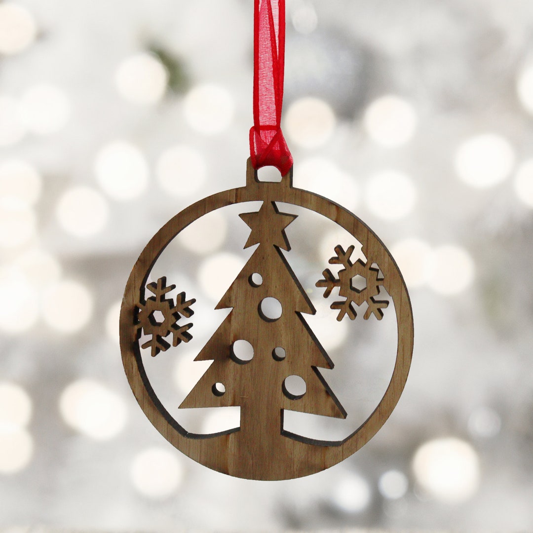 Cut Out Christmas Tree Ornament | Wooden Rustic Christmas Tree ...