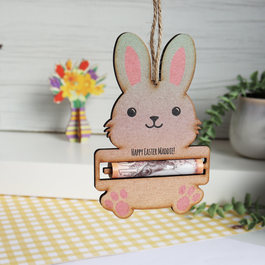 Personalised Bunny Easter Money Holder | Custom Easter Bunny Cash ...
