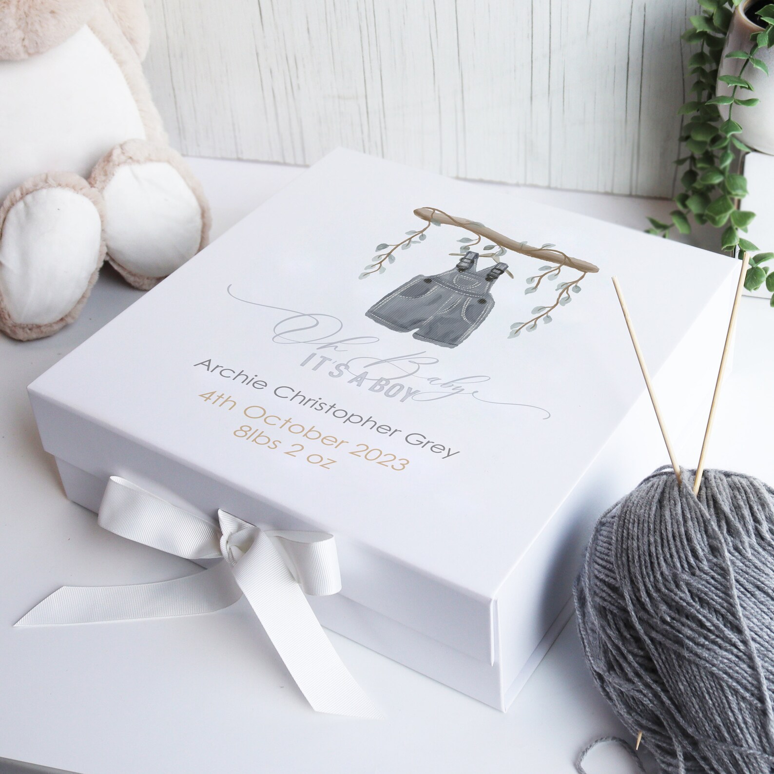 Keepsake Baby Boy Memory Box | New Baby Boy Printed Gift Box | Cute ...