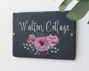 Rustic Slate House Sign Door Number Plaque - Etsy
