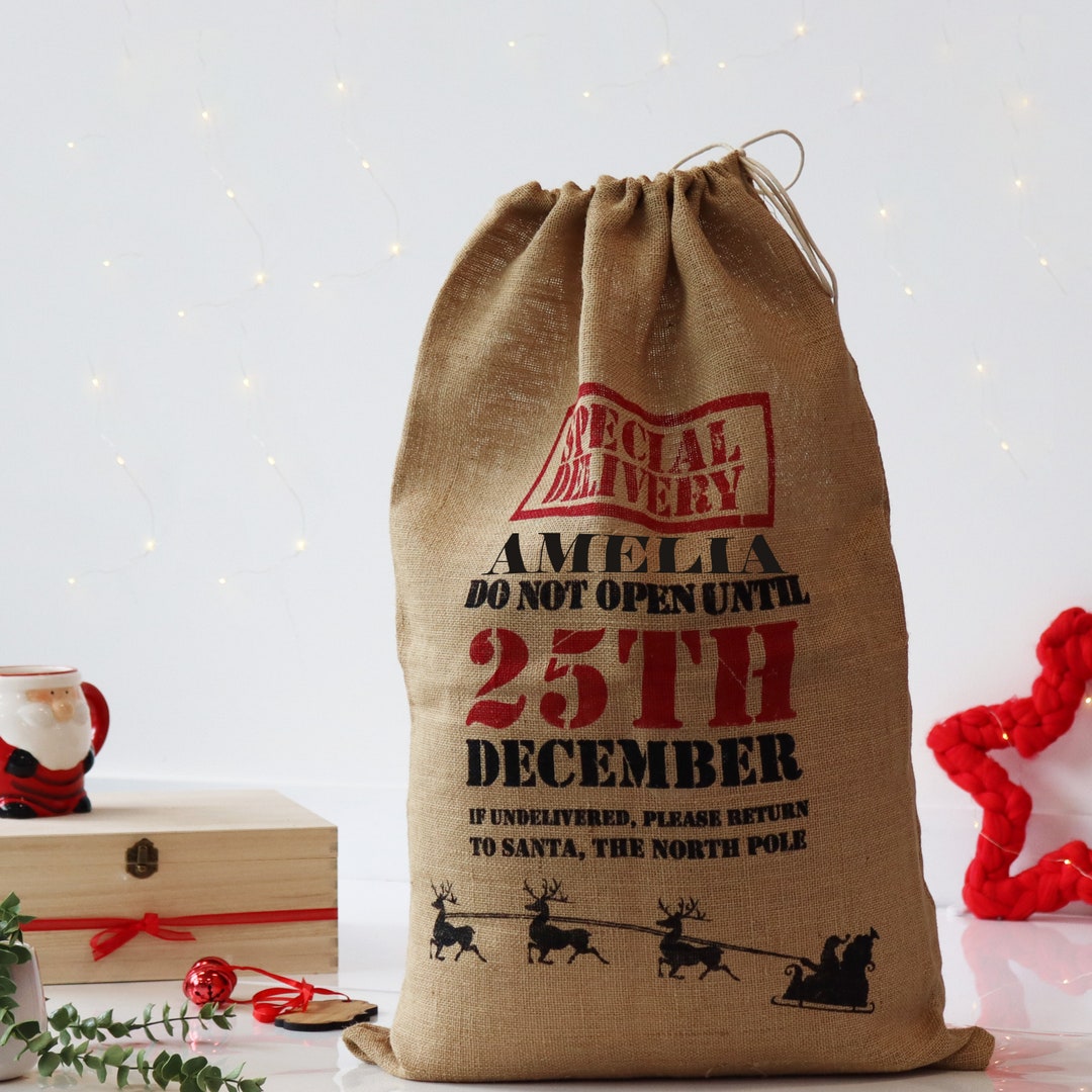 Santa Sack Personalised Vintage Style Personalised Christmas Present ...