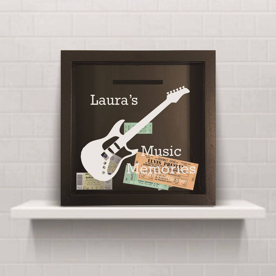 Gig Ticket Collection Box Guitar Gig Tickets Display Box | Etsy UK