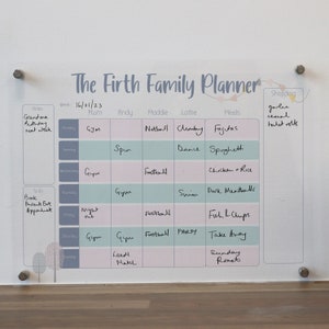 Personalised Wall Family Planner | Dry Wipe Wall Organiser for Family ...
