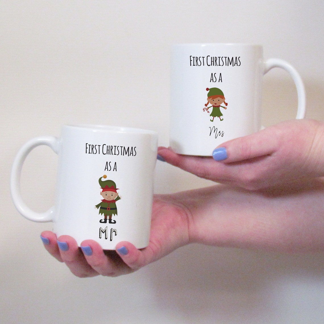 Couples Christmas Mug Set First Christmas Married Mug Set | Etsy