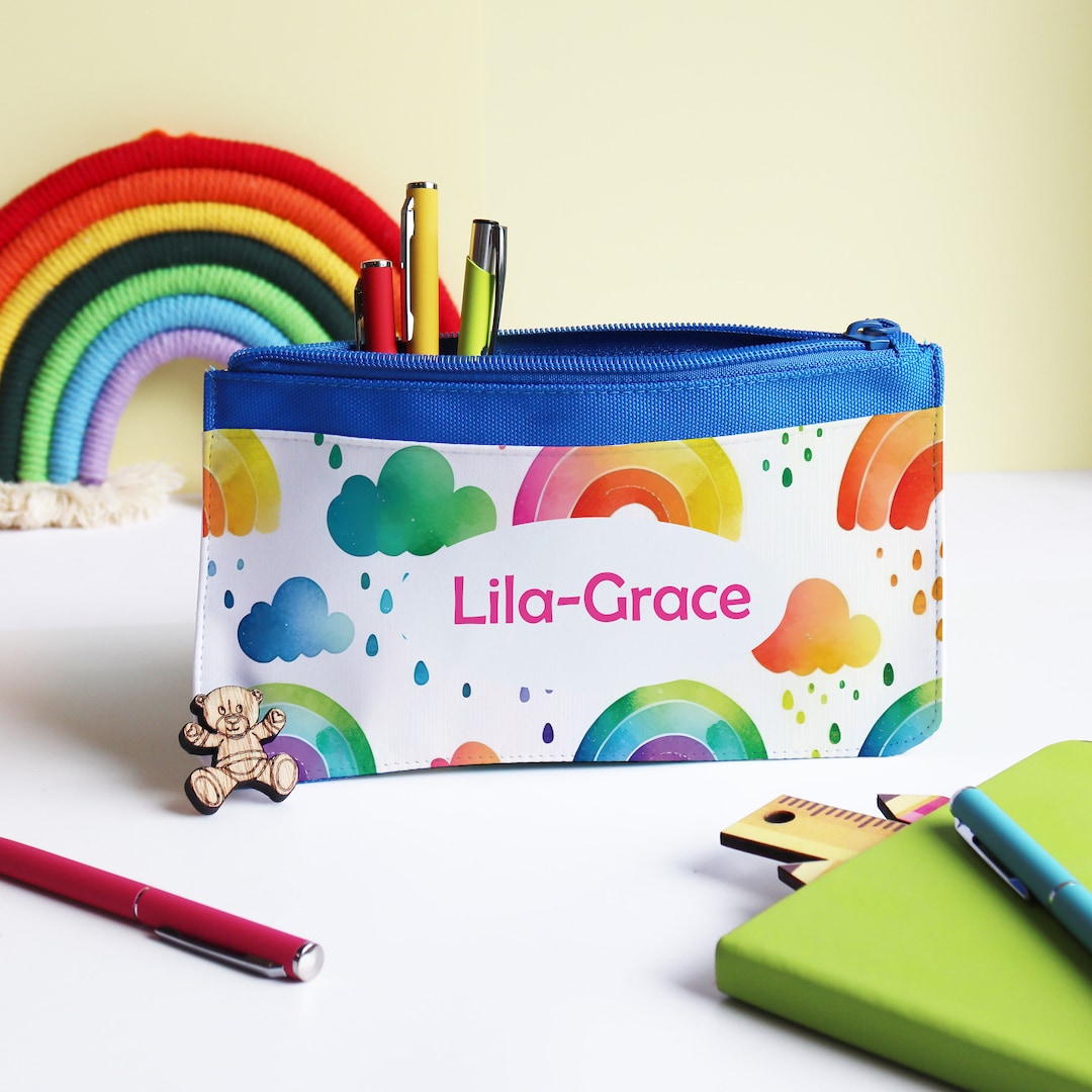 Personalised Watercolour Rainbow Pencil Case | Back to School Stuff ...