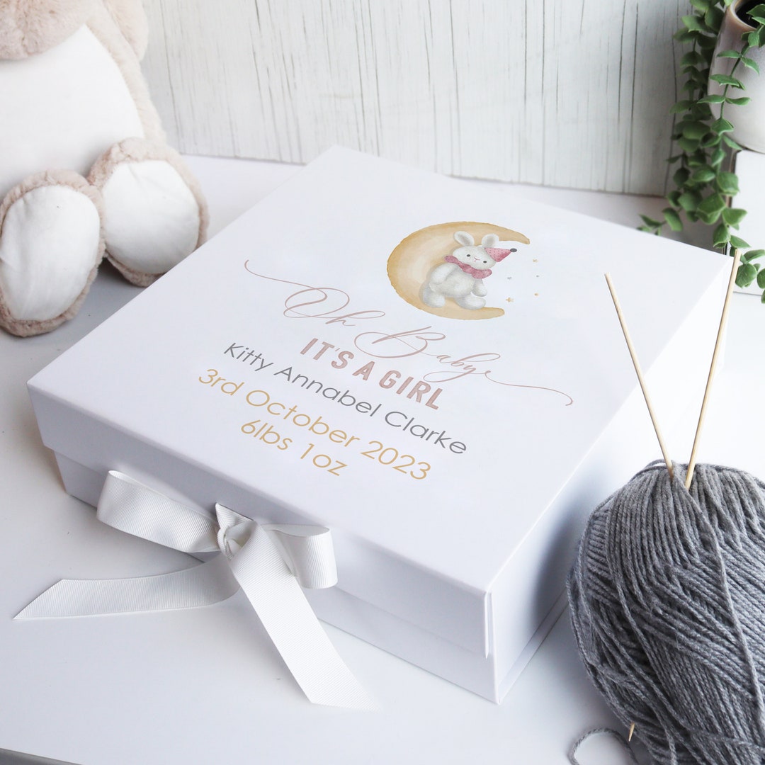 Keepsake Baby Girl Baby Box | New Baby Girl Printed Gift Box | Cute ...