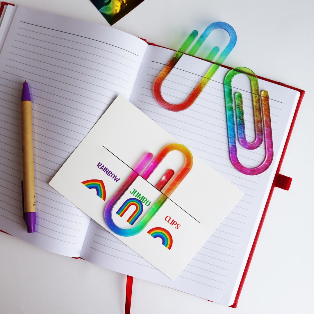 Rainbow Chunky Paperclips | Colourful Paperclips | Rainbow Colour Tag ...