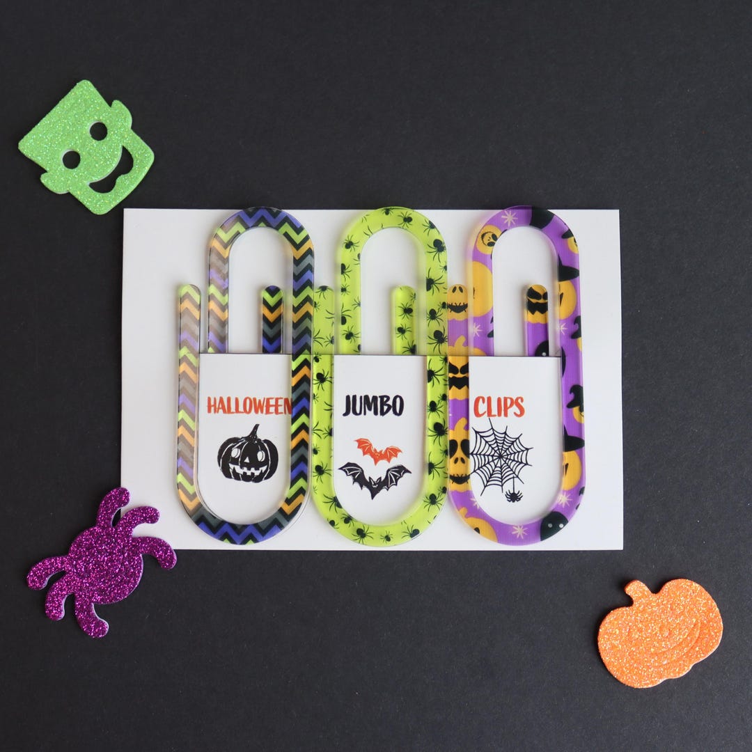 Halloween Jumbo Paperclip Stationery Set Spooky Paperclips Halloween ...