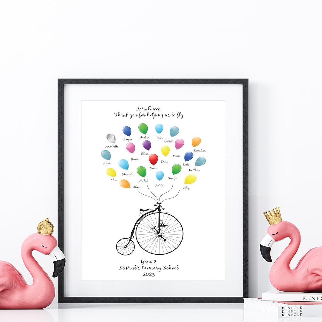 Thank You Teacher Balloon Print Personalised | Personalised Teacher ...