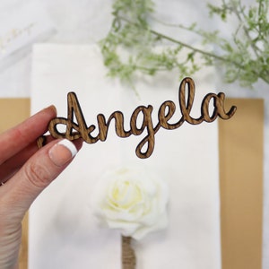 Personalised Wooden Name Table Place Settings | Wedding Plate Names ...