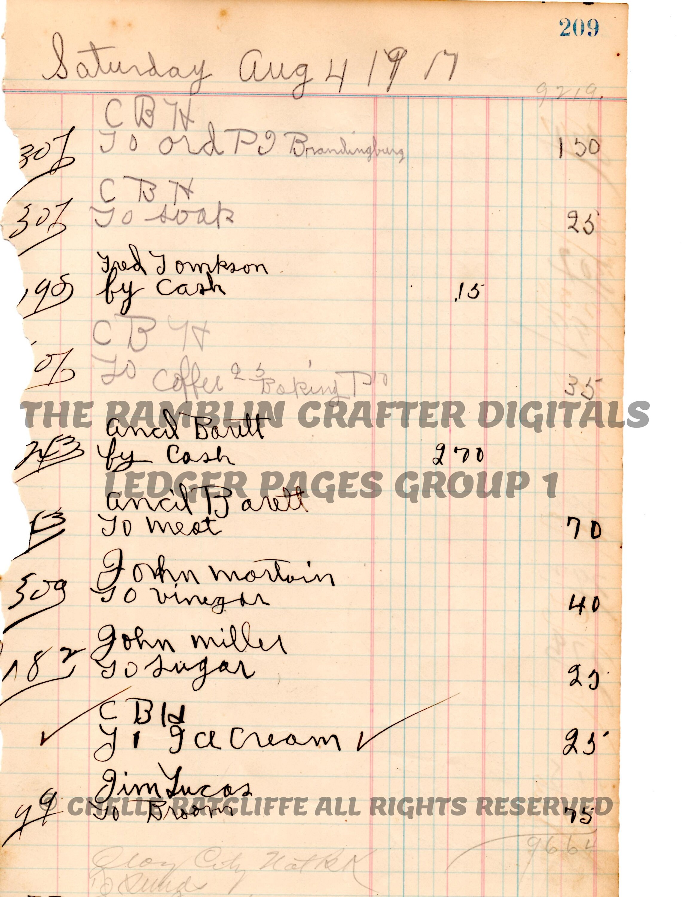 Ledger Pages / DIGITAL DOWNLOAD/ 1899 Thru 1917 Vintage Ledger - Etsy