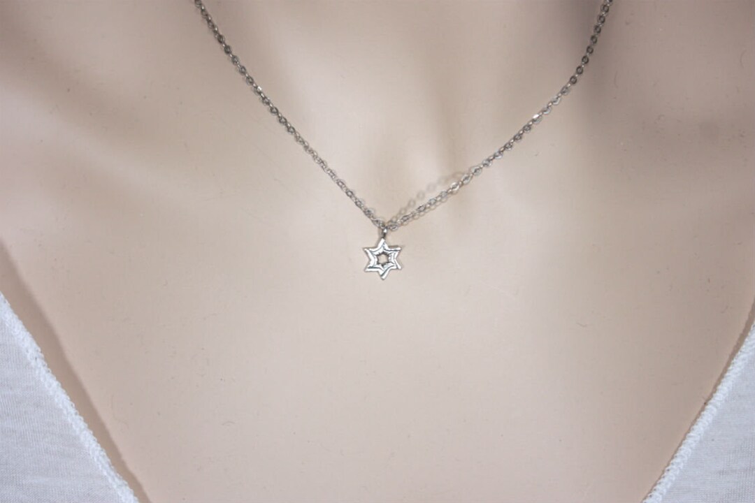Tiny Star of David Necklace Sterling Silver Small Magen David Small ...