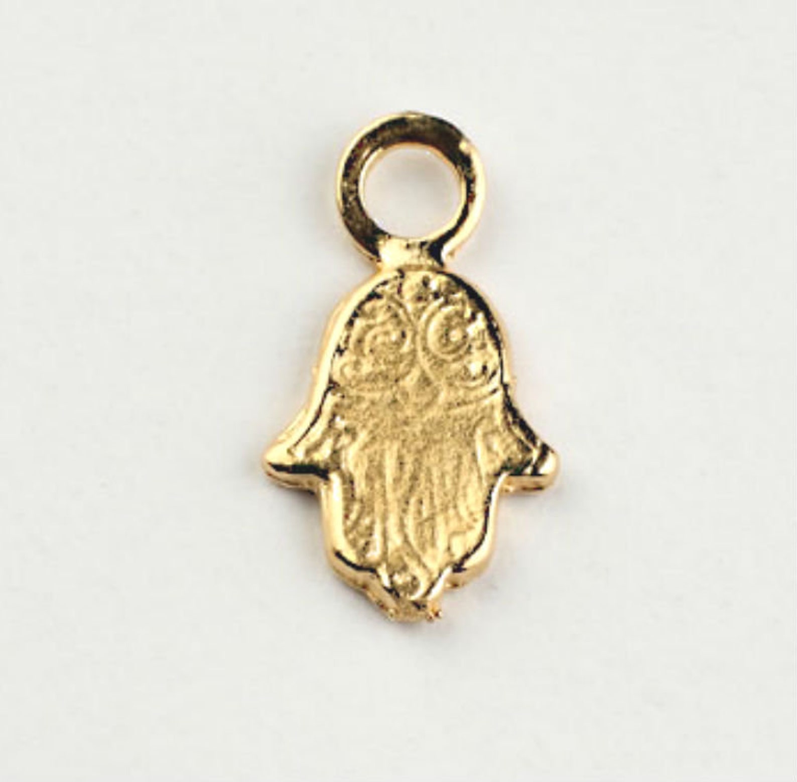 Tiny Hamsa Hand Necklace Gold Charm Khamsa Hand Charm - Etsy