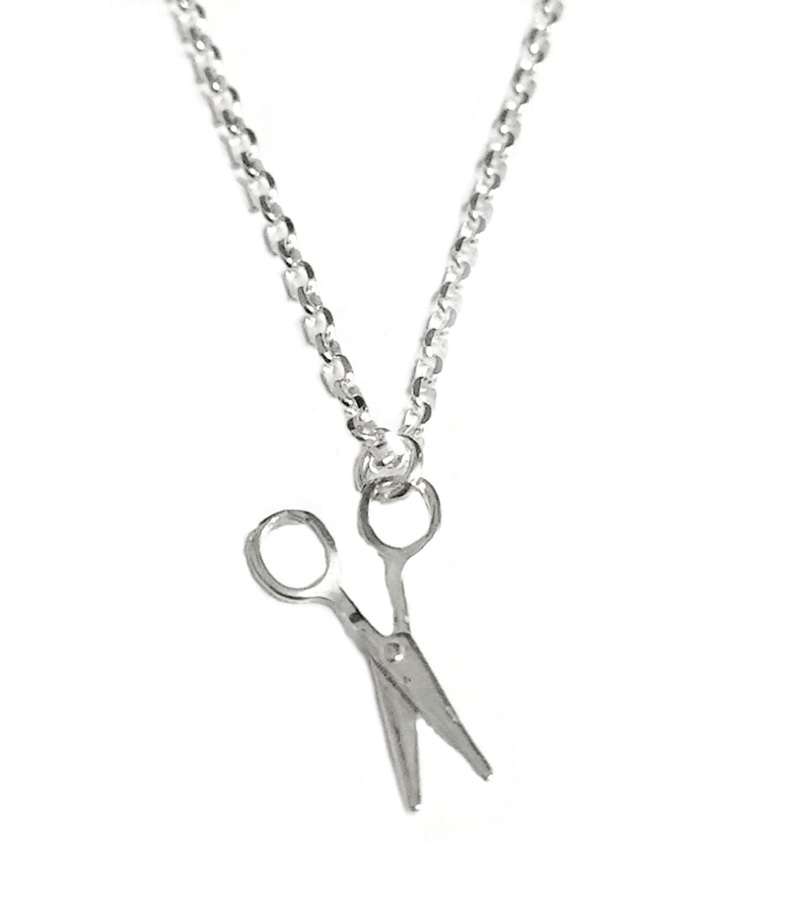Scissors Necklace, Sterling Silver Delicate Tiny Pendant, Stylist Small ...