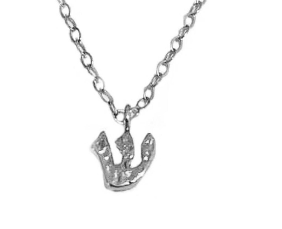 Hebrew Necklace, Silver Single Letter Charm, Personalized Jewelry, Tiny ...