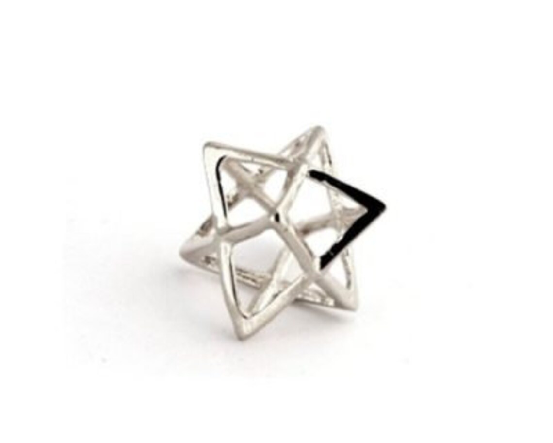 Merkaba Necklace Sterling Silver 3D Star of David Sacred - Etsy