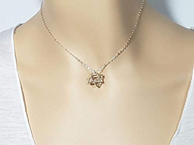Merkaba Necklace Sterling Silver 3D Star of David Sacred - Etsy