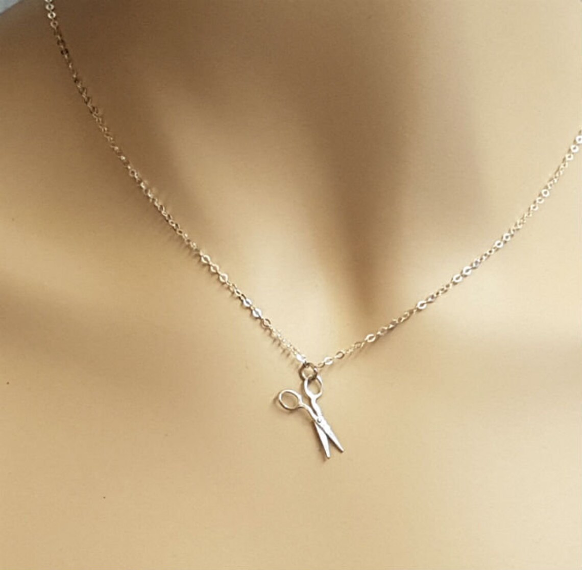 Scissors Necklace, Sterling Silver Delicate Tiny Pendant, Stylist Small ...