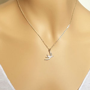 Small Bird Necklace for Women, Sterling Silver Charm, Dainty Jewelry ...