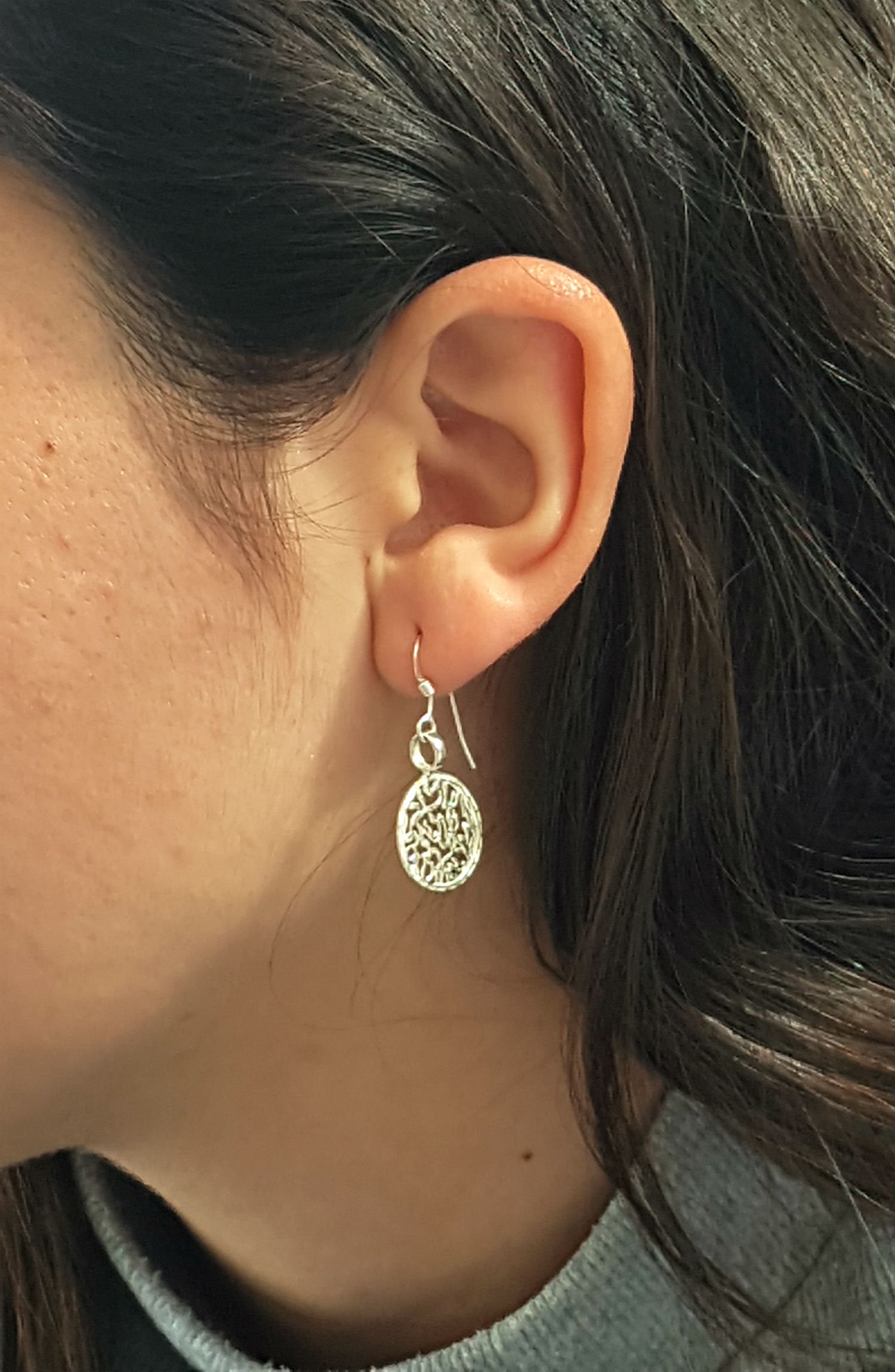 Shema Israel Earrings, Hebrew Prayer Pendant, Silver Judaica Jewelry ...