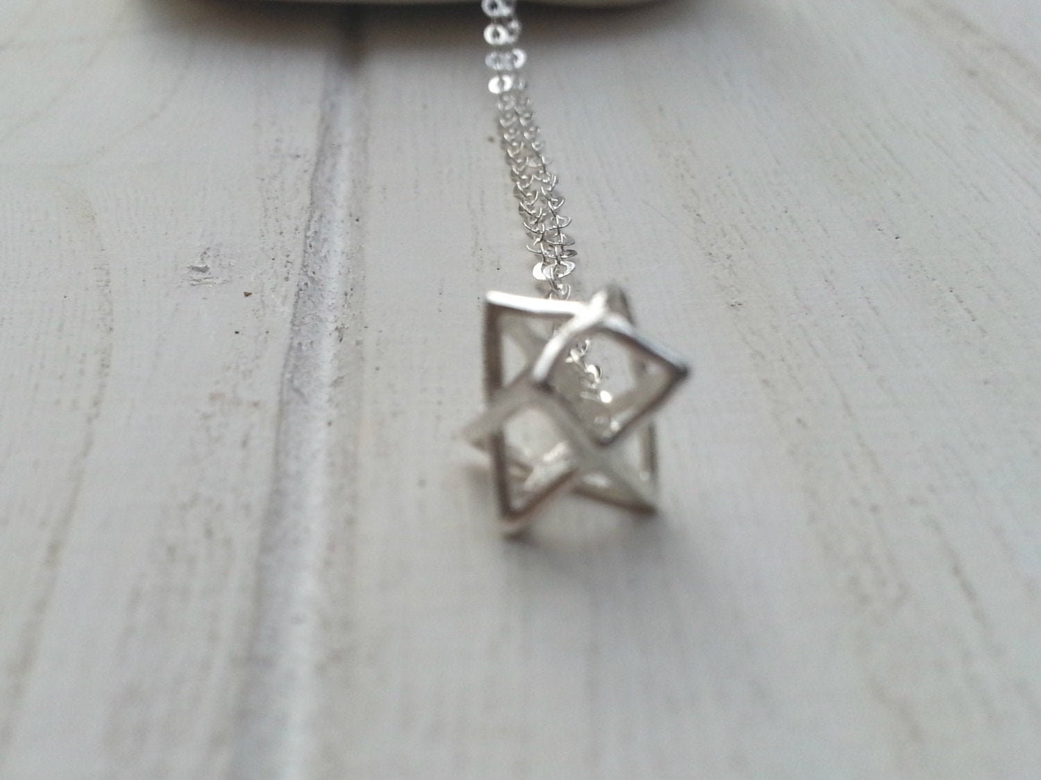 Merkaba Necklace Sterling Silver 3D Star of David Sacred - Etsy