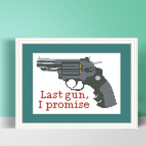 Cross Stitch Pattern Gun With Funny Quote PDF Printable - Etsy