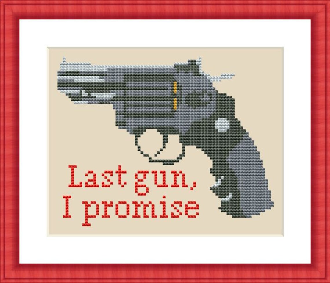 Cross Stitch Pattern Gun With Funny Quote PDF Printable - Etsy