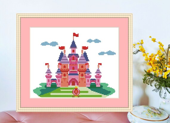 Princess Castle Cross Stitch Pattern PDF Modern Printable | Etsy