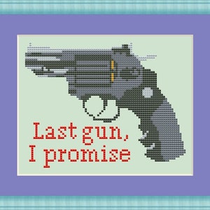 Cross Stitch Pattern Gun With Funny Quote PDF Printable - Etsy
