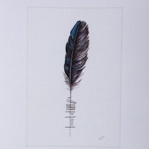 Breathe: Raven Feather With Ogham Writing - Análaigh - Gaelic - Celtic ...