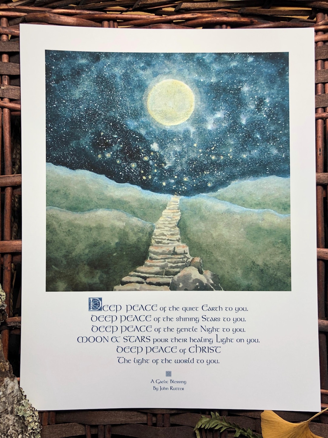 Gaelic Blessing Fine Art Print - Scotland, Night Sky, Moon, Irish Verse ...