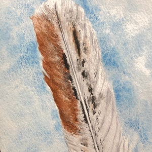 Love: Large Feather With Ogham Writing Grá Gaelic Celtic Art Original ...