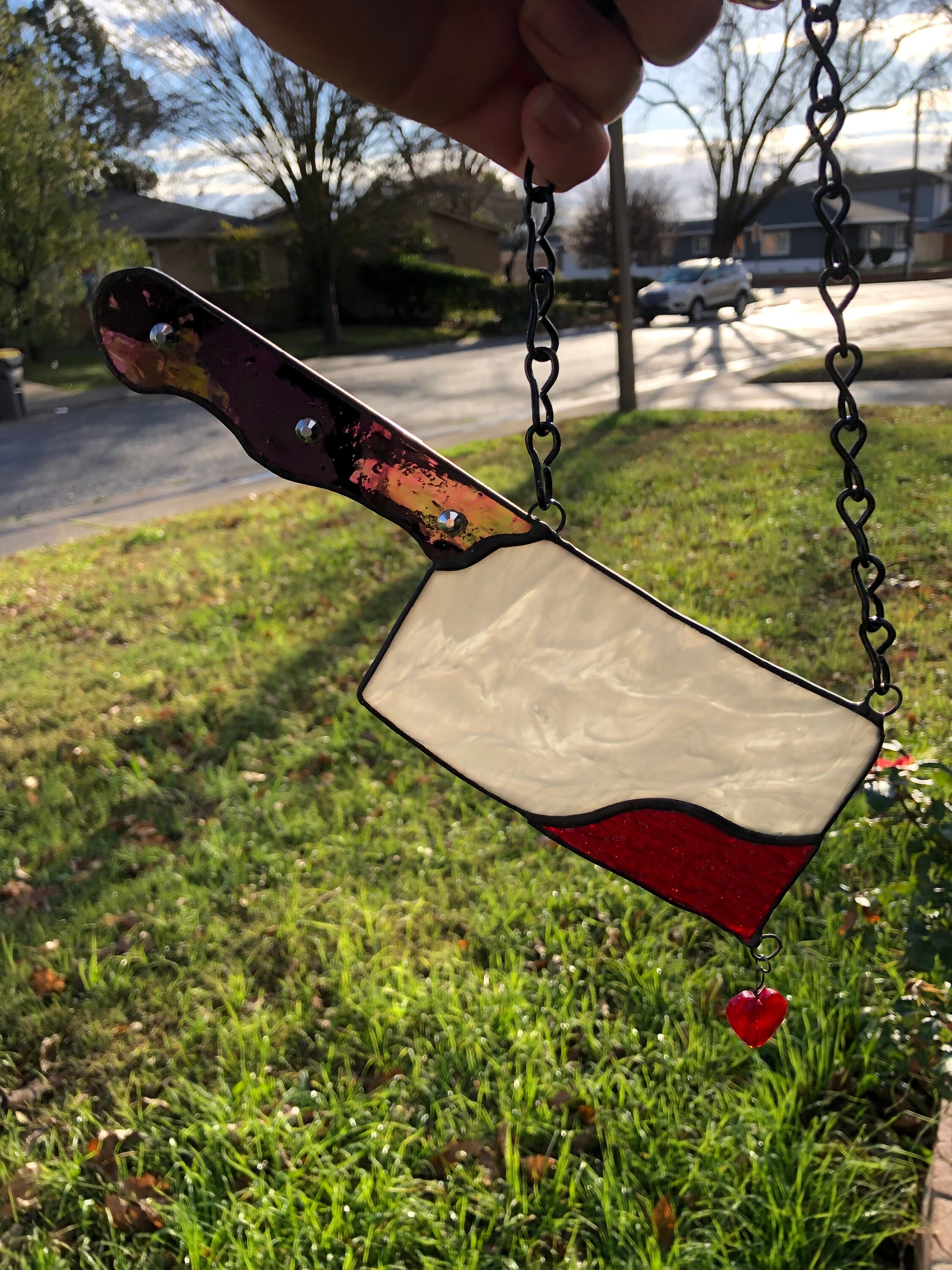 Bloody Knife Stained Glass Suncatcher, Horror Decor, Halloween Window ...