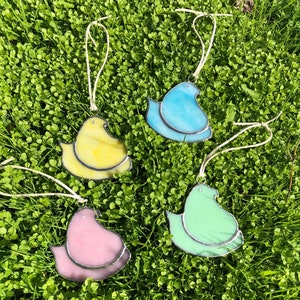 Stained Glass Easter Peeps Suncatcher Holiday Window Hanging Handmade ...